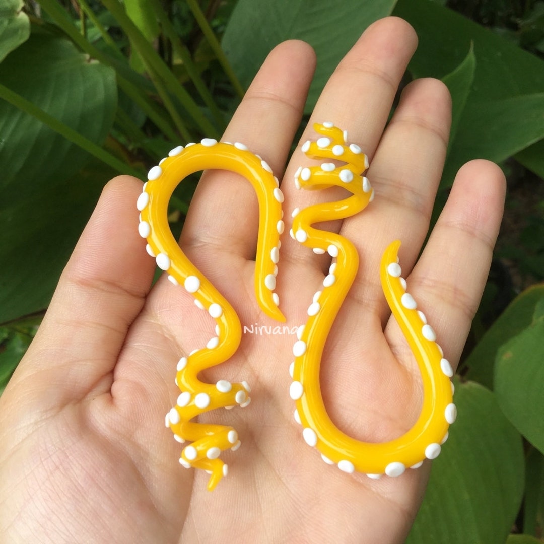 1 Pair (2 Pieces) - Yellow Octopus Ear Shapes - Etsy
