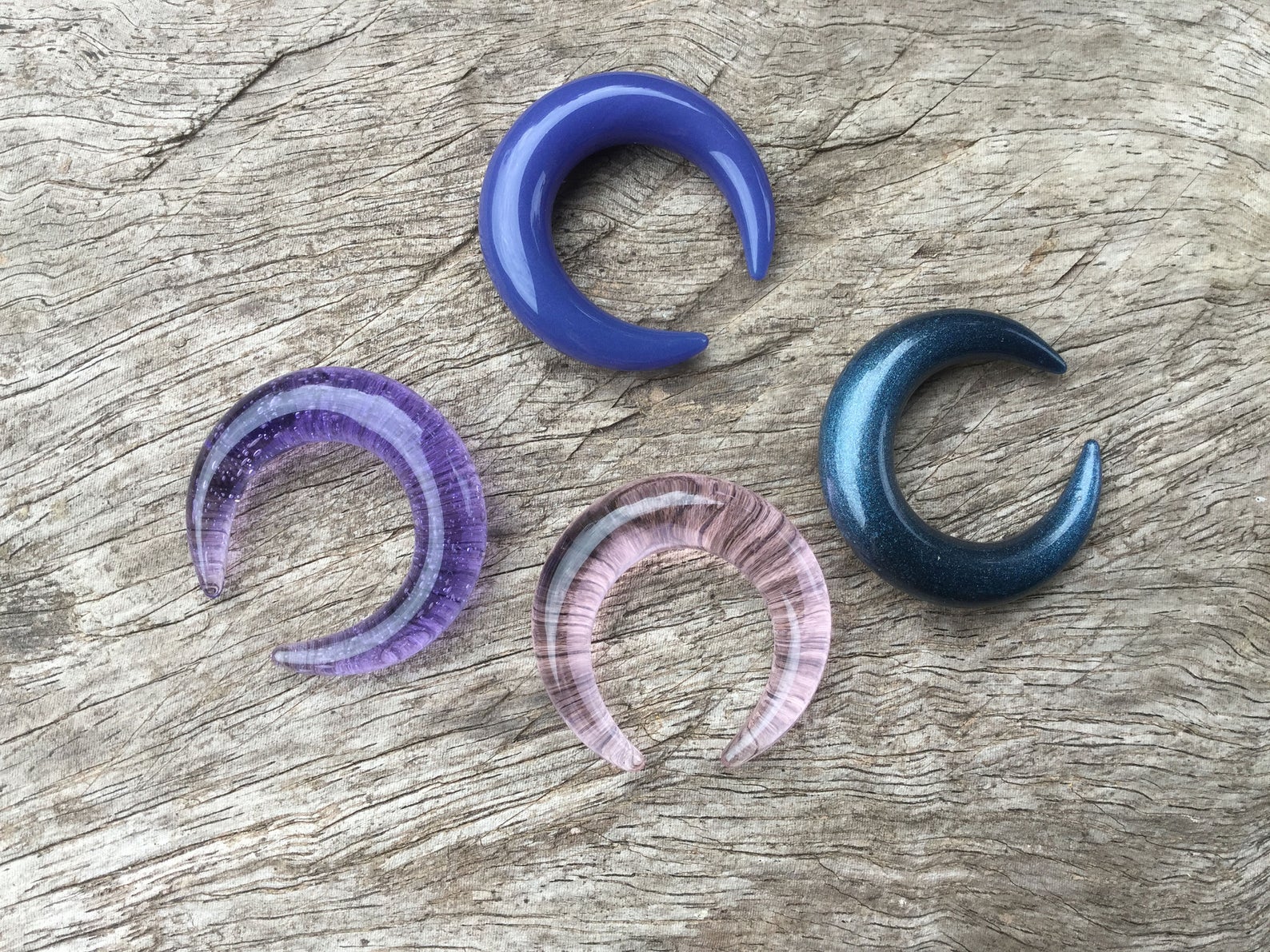 1 Pair 2 Pieces Solid Pink Pinchers Spirals Glass - Etsy