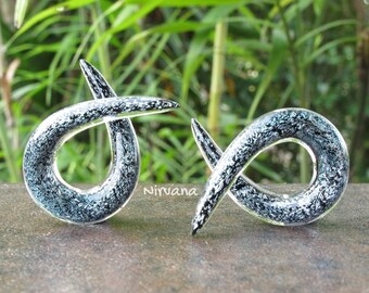 1 Pair 2 Pieces Solid Pink Pinchers Spirals Glass - Etsy