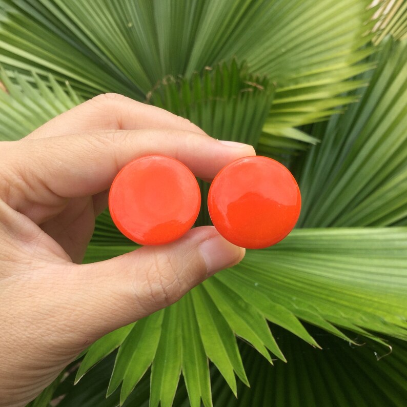 1 Pair (2 Pieces) Orange Color Front Glass Plugs - Etsy