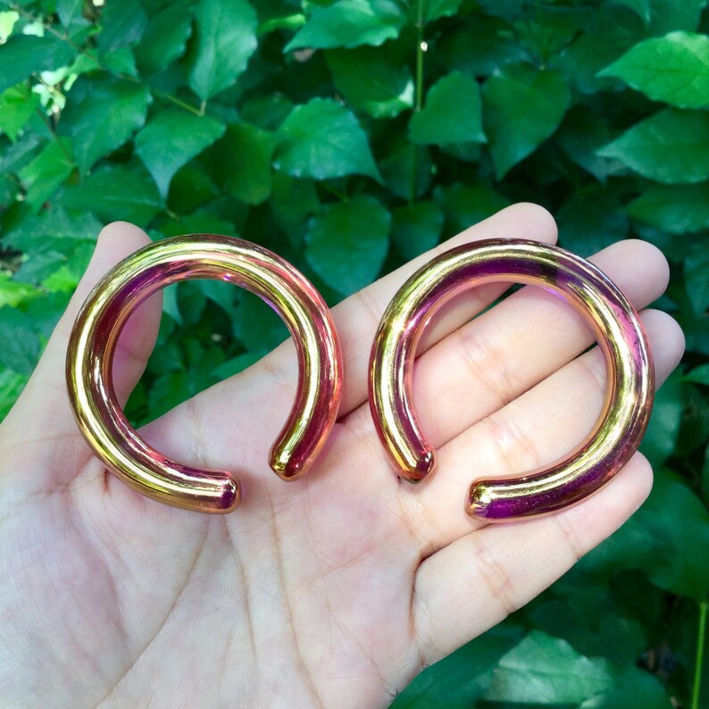 1 Pair 2 Pieces Real 24 Karat Ruby Gold Colored Glass - Etsy