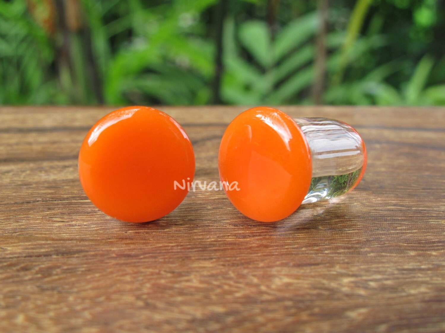 1 Pair (2 Pieces) Orange Color Front Glass Plugs - Etsy
