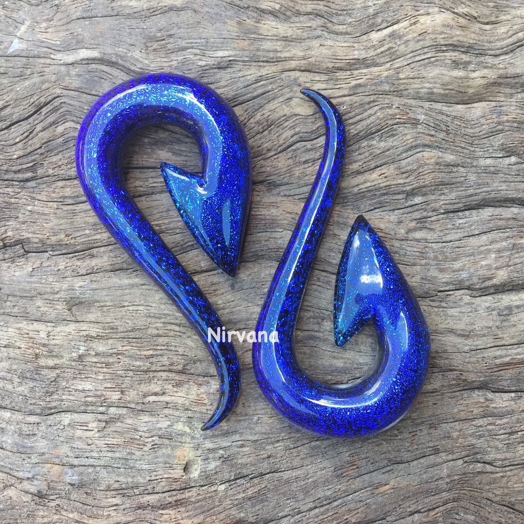 1 Pair (2 Pieces) Cobalt Blue Sapphire Dichroic Glass South Pacific ...