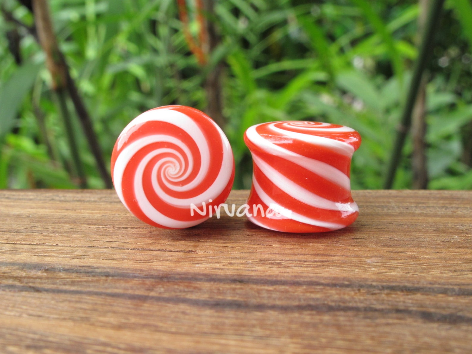 1 Pair 2 Pieces Holiday Red & White Striped Peppermint Candy - Etsy UK