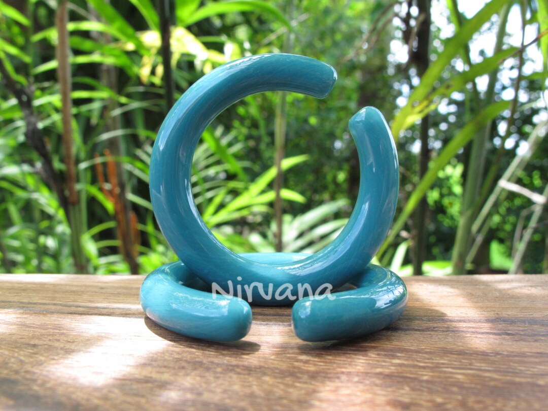 1 Pair (2 Pieces) Nirvana's Aqua Glass Hoops - Etsy