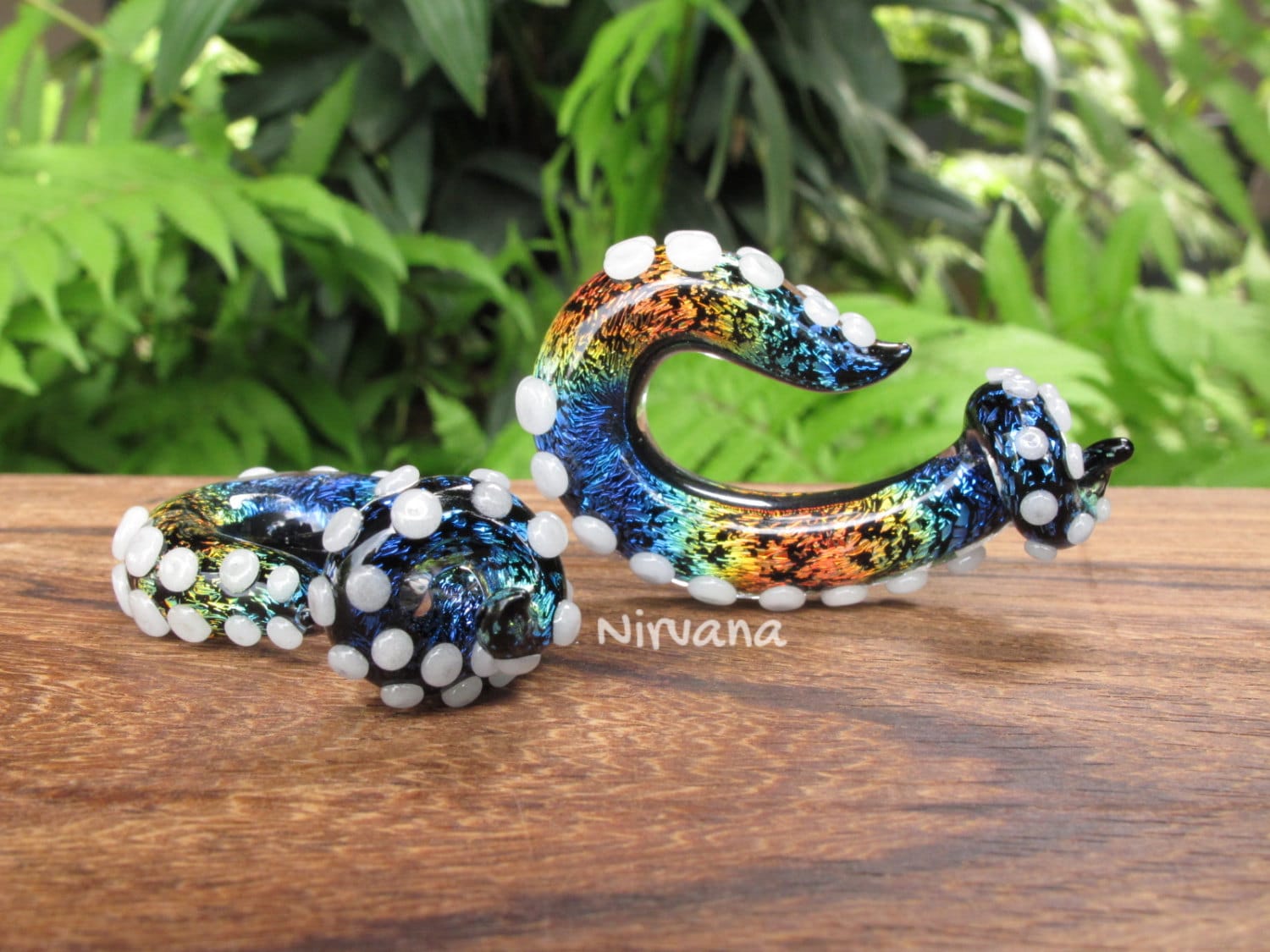 1 Pair 2 Pieces Aquatic Rainbow Dichroic Octopus Ear Shapes - Etsy