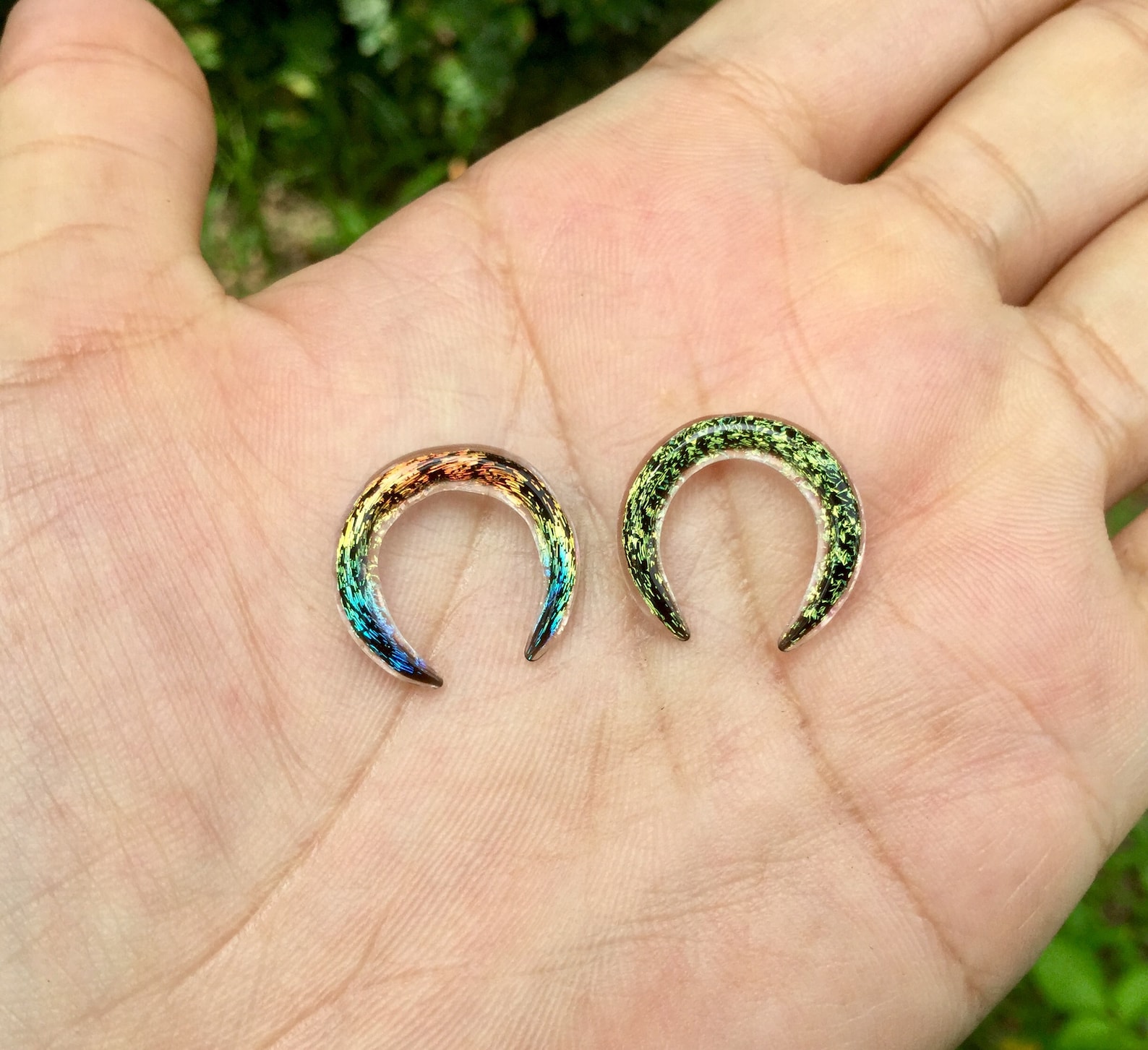 1 Pair 2 Pieces Dichroic Glass Septum Pinchers - Etsy
