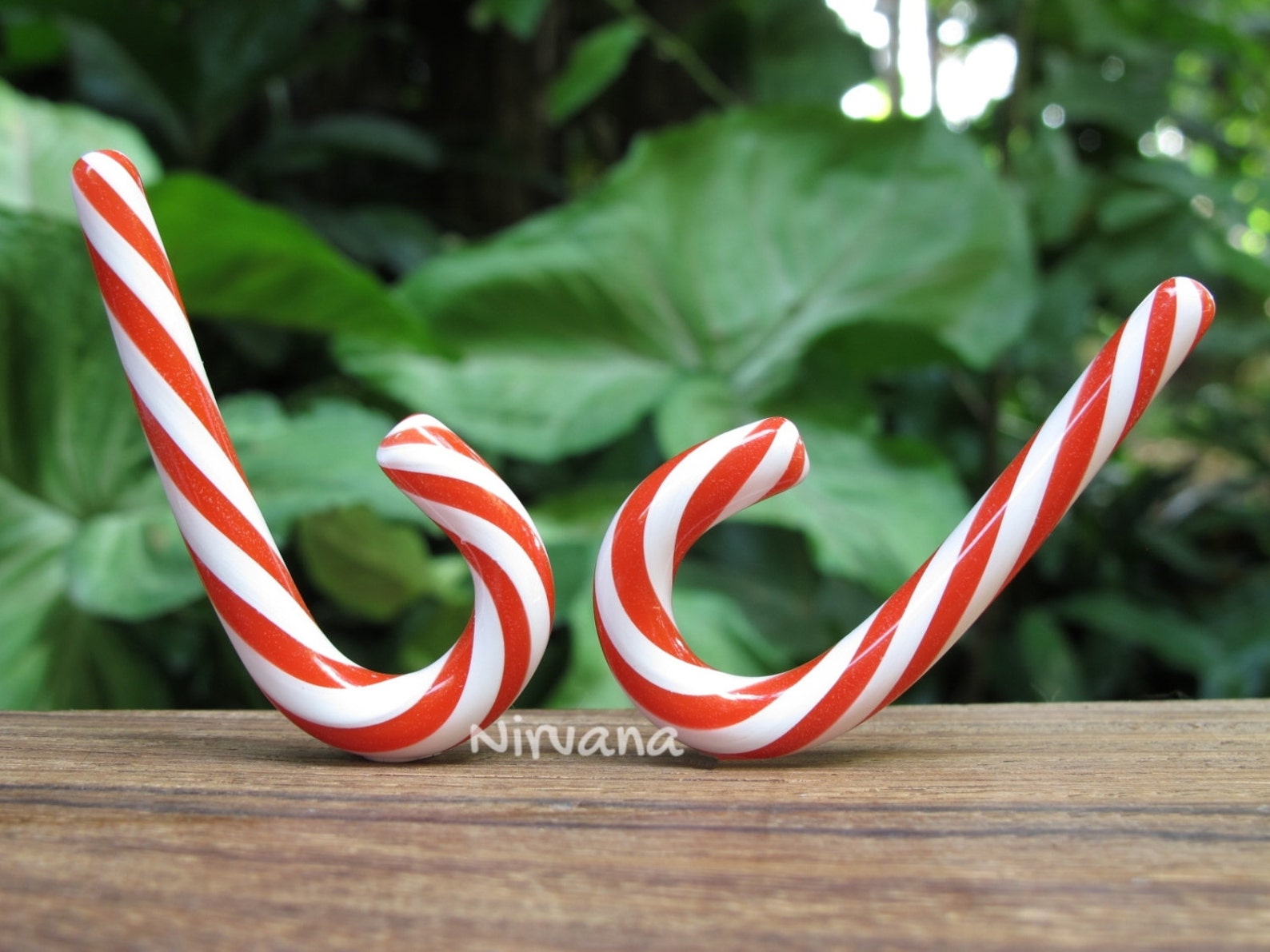 1 Pair 2 Pieces Mixed Pair Glass Holiday Peppermint Candy - Etsy