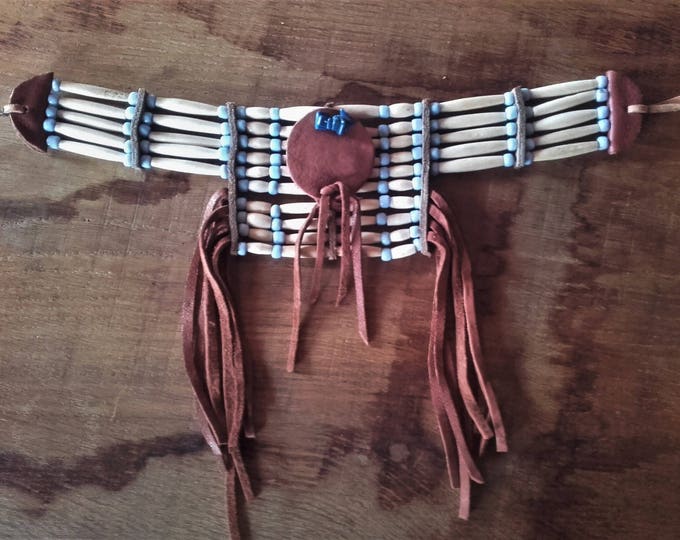 Native American Indian Choker With Bones and Beads Blue Sky Ref: C 36 ...