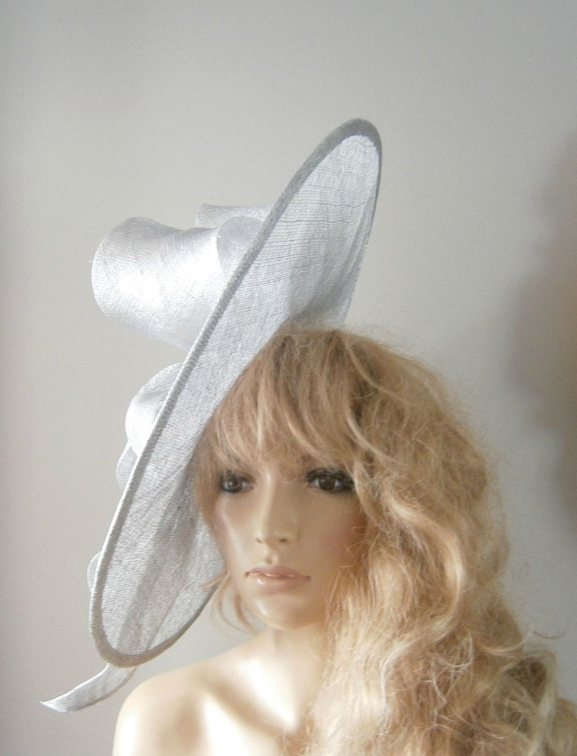 Hand Made Bespoke Metallic Silver Sinamay Saucer Hat With - Etsy UK