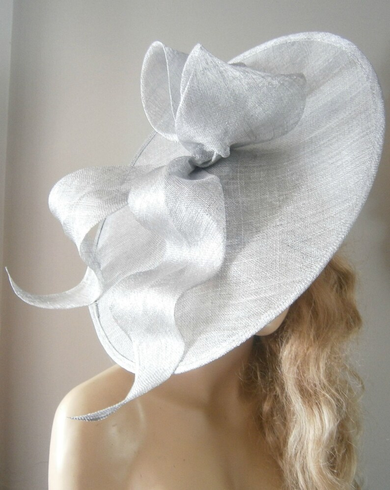 Hand Made Bespoke Metallic Silver Sinamay Saucer Hat With - Etsy UK