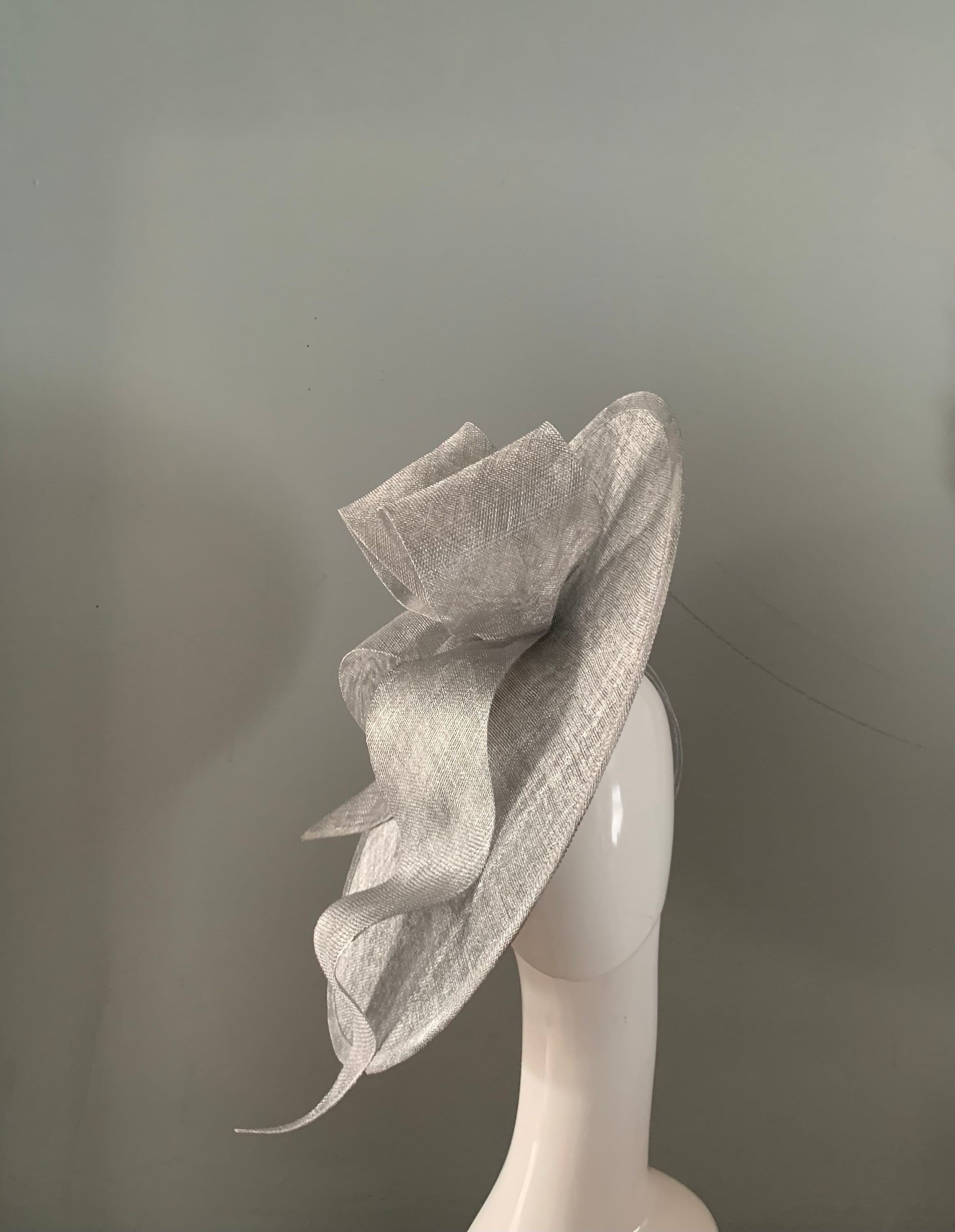 Hand Made Bespoke Metallic Silver Sinamay Saucer Hat With - Etsy UK