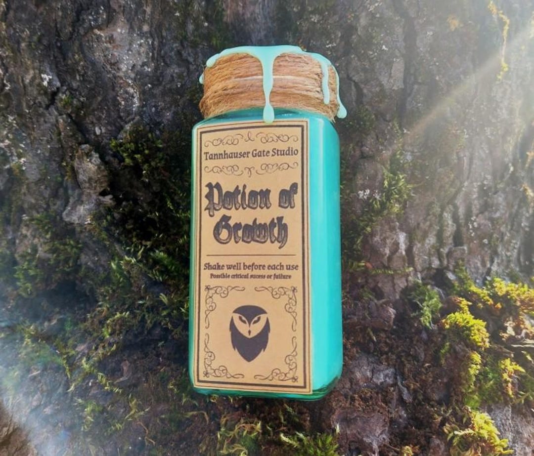 Dice Potion "growth" With Custom Resin Cast D20 for D&D / RPG - Shaker ...