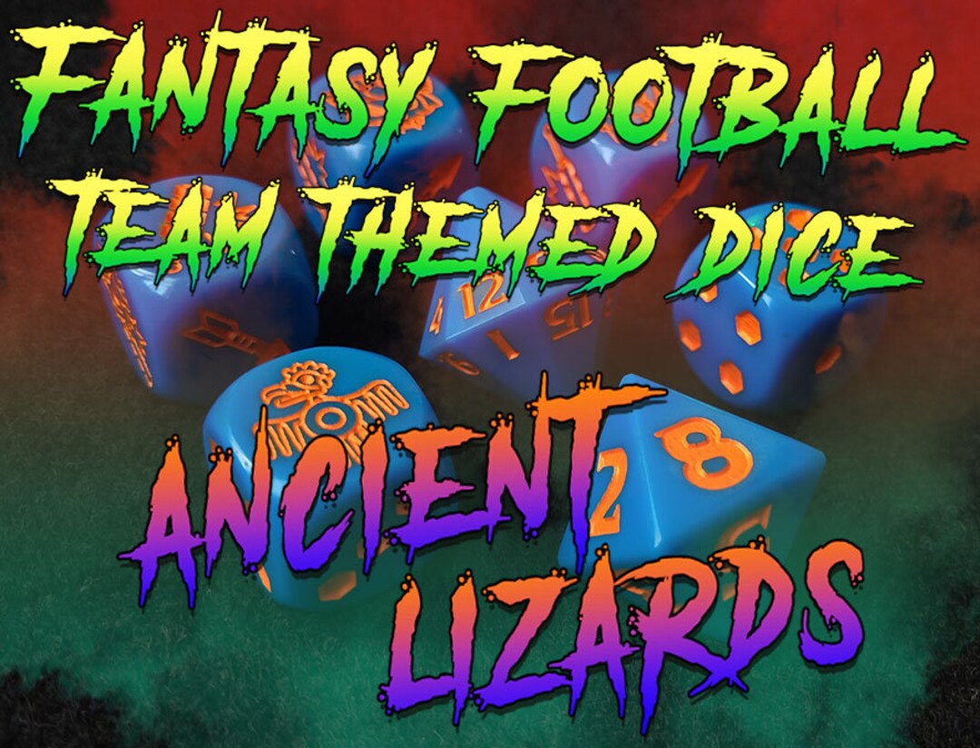 Ancient Lizards Fantasy Football Team Themed Resin Dice 3x Block / 2x ...