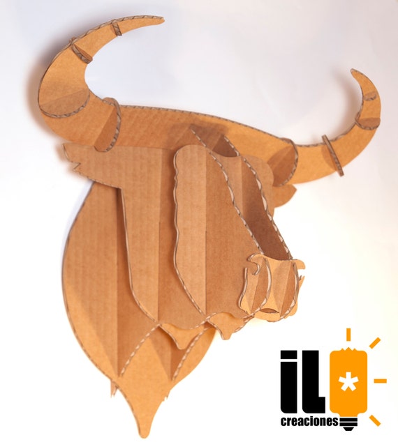 Cabeza de toro de cartón | Etsy