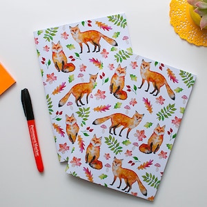 Foxes Notebook With 40 Blank Pages - Etsy