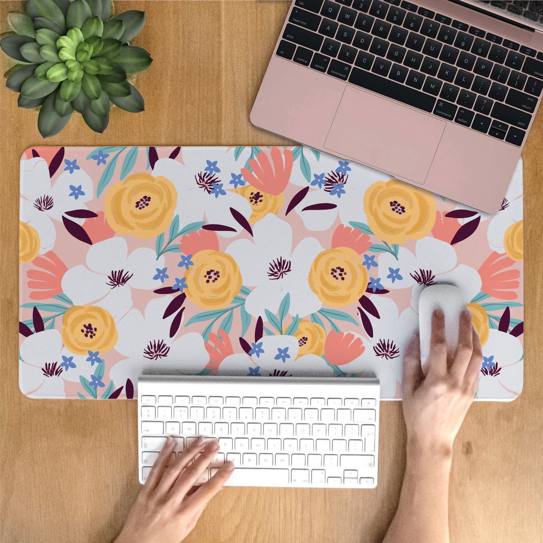 Floral Desk Mat, Cute Desk Pad, Extra Large Mousepad, Soft Anti-slip ...
