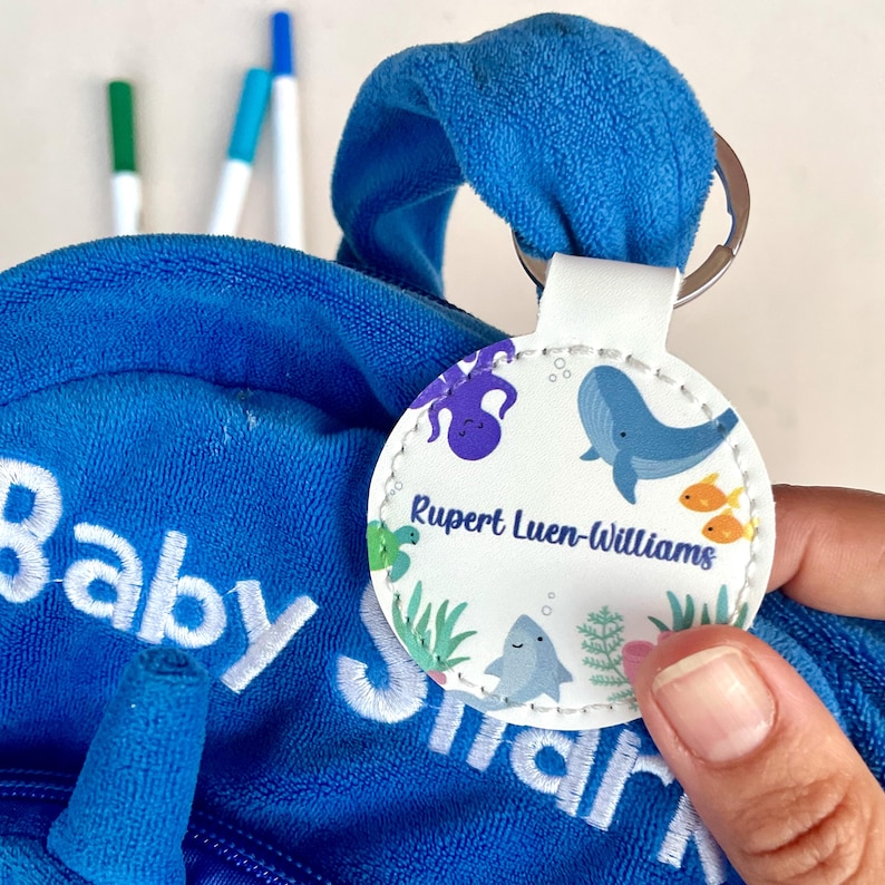 Personalized Sea Creature Kids Bag Tag: School Backpack Name Keyring - Etsy