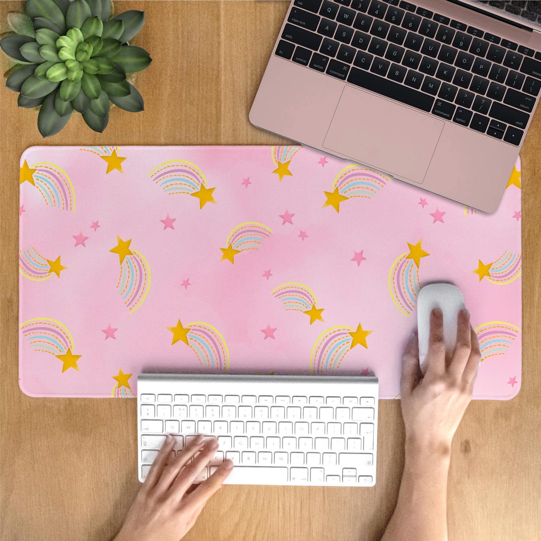 Shooting Star Desk Mat, Cute Desk Pad, Extra Large Mousepad, Soft Anti ...