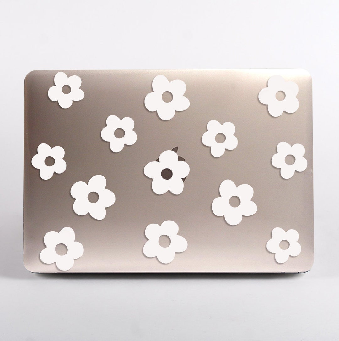 White Flowers Clear MacBook Case for MacBook Air 15 A2941, Pro 14 A2442 ...