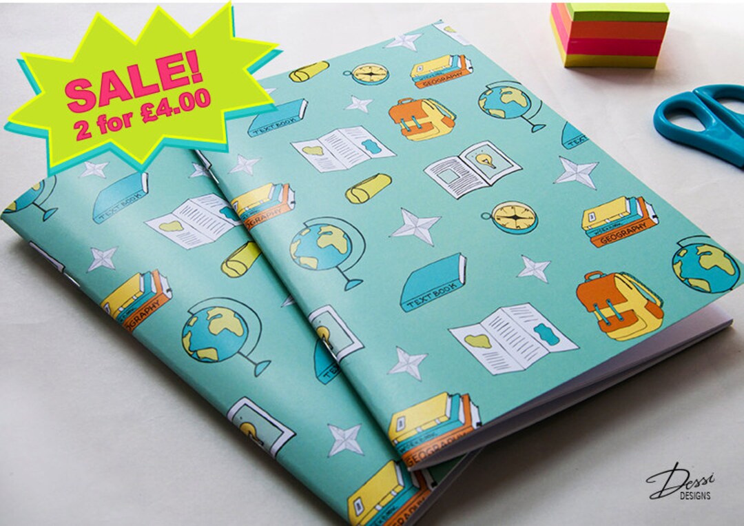 A5 Notebook, Geography Pattern Print Notebook With 40 Blank Pages - Etsy