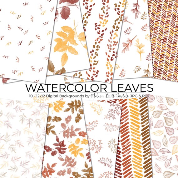 Craft Supplies & Tools leaf digital paper fall digital paper orange ...