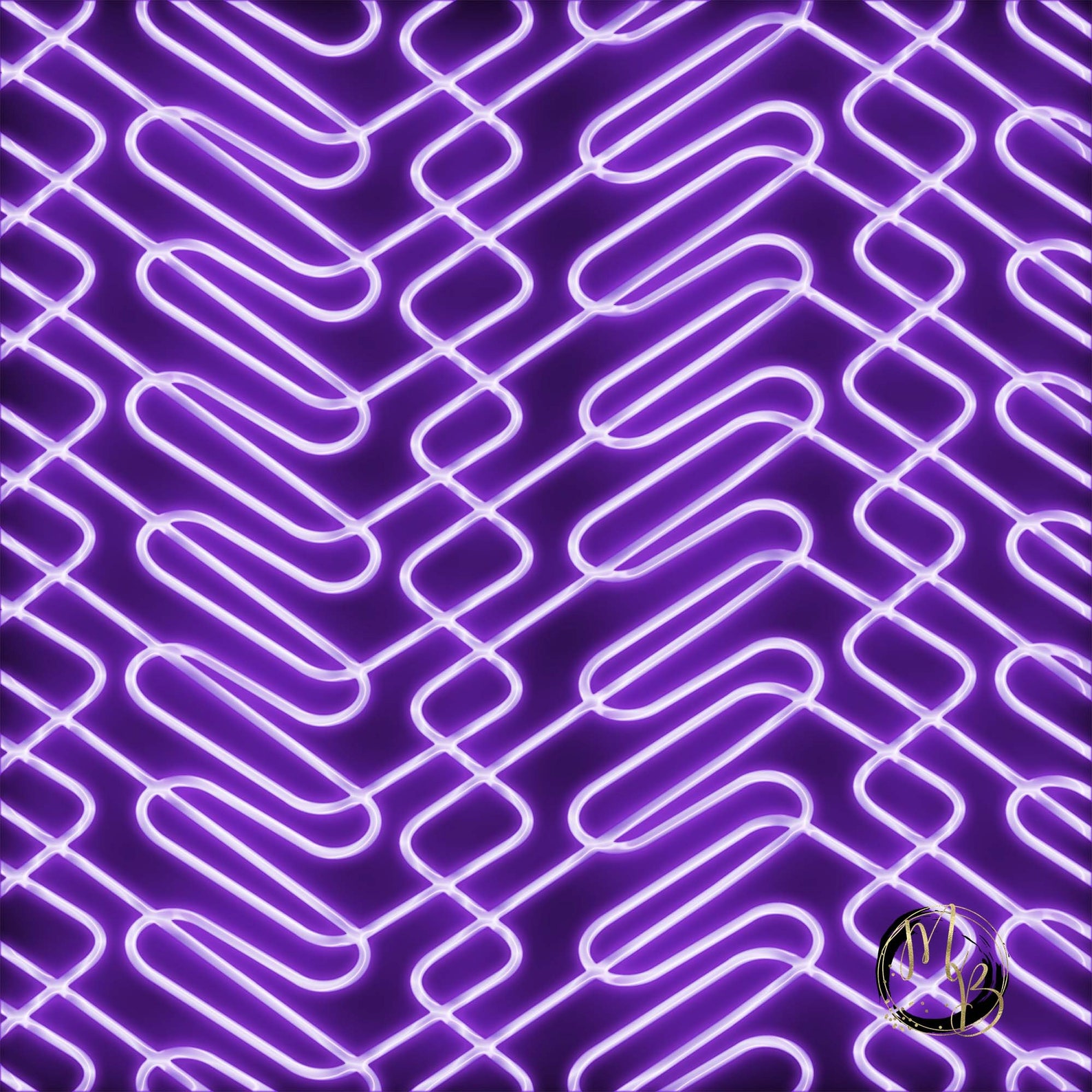 Purple Neon Digital Paper Download With Neon Glow Effects | Etsy