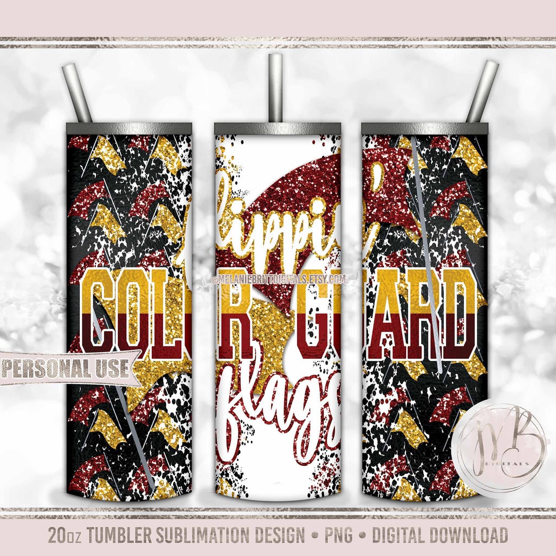 Color Guard 20oz Skinny Tumbler Wrap Sublimation PNG Download Flippin ...