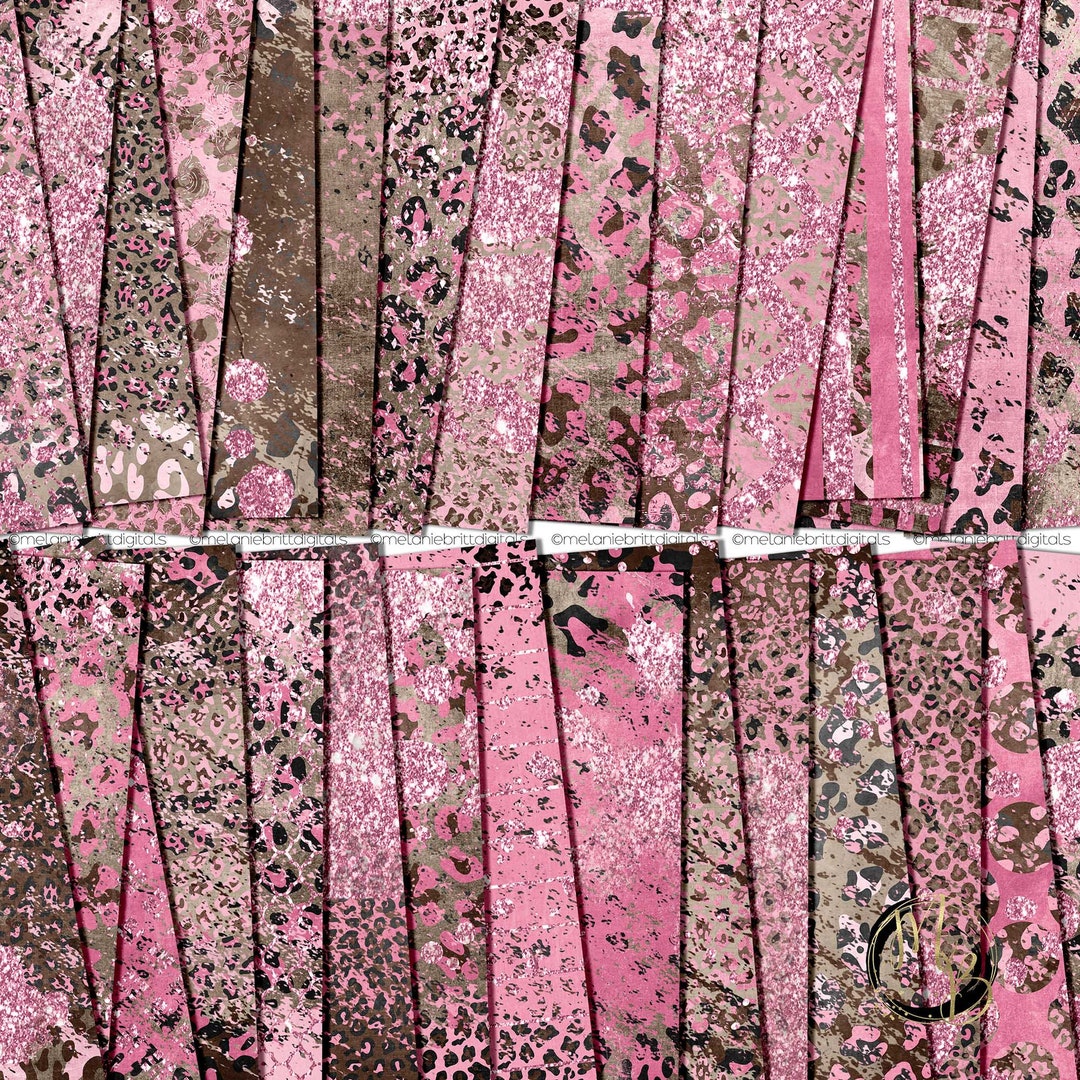 Glam Distressed Leopard Print Digital Paper Download Pink - Etsy