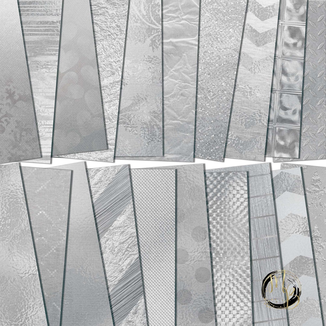 Silver Luxe Scrapbook Paper Download Unique Shimmering Metallic Foil ...
