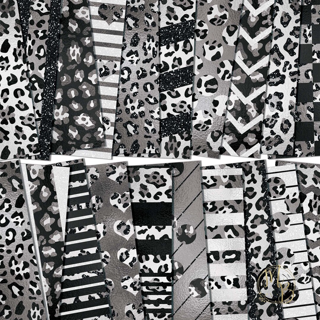 Snow Leopard Textures Digital Paper Download for Scrapbooking - Etsy