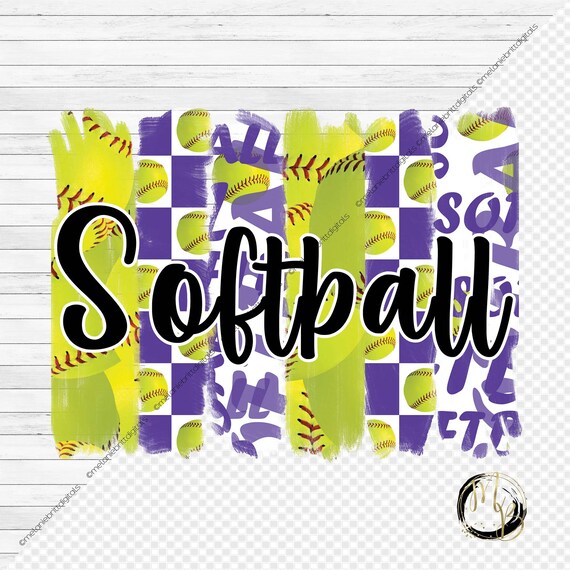 Paper, Party & Kids Scrapbooking Purple Softball Sublimation Backsplash ...