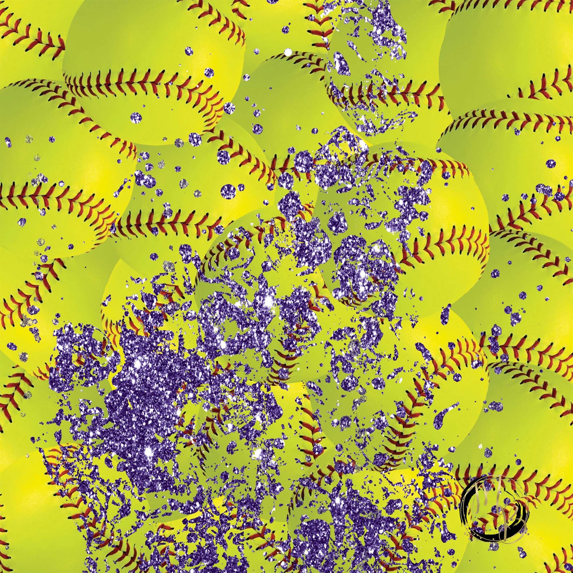 Purple Glam Softball Digital Paper Download with sparkling | Etsy