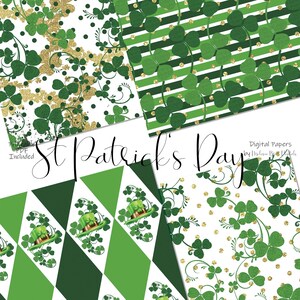 St Patrick's Day Digital Paper Download for Scrapbooking - Etsy