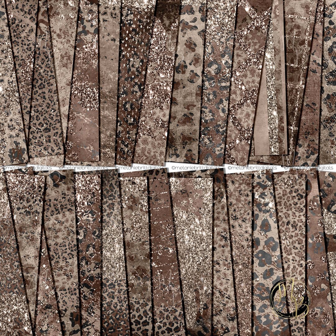 Glam Distressed Classic Leopard Scrapbook Paper Download Glitter Grunge ...
