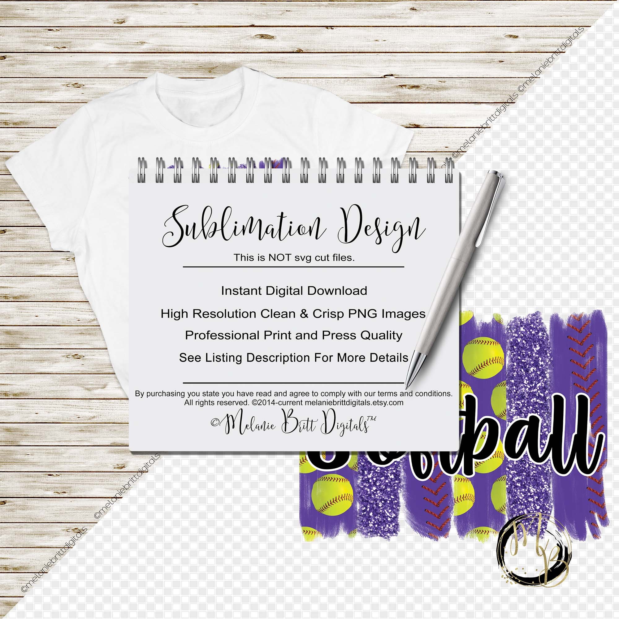Paper, Party & Kids Scrapbooking Purple Softball Sublimation Backsplash ...
