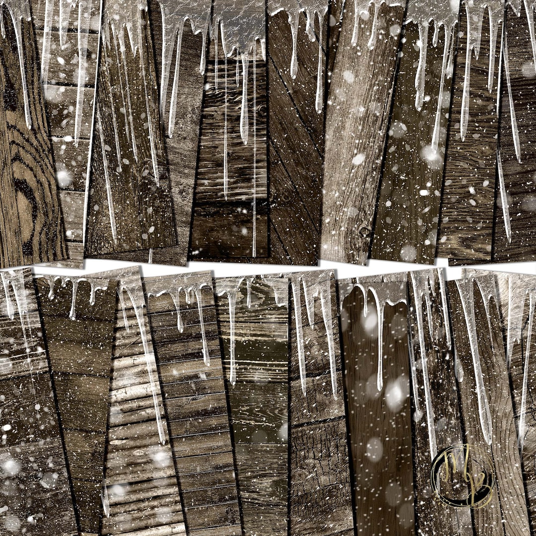 Winter Icicle Scrapbook Paper Download Dripping Icicles Falling Snow ...
