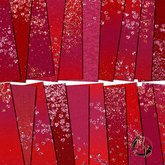 Valentine Heart Glitter Dust Digital Paper Download red & pink | Etsy