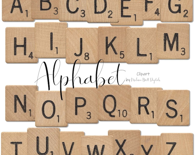 Wood Scrabble Alphabet Scrapbook Embellishments Download • Realistic ...