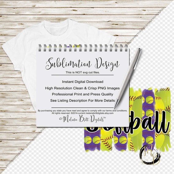 Paper, Party & Kids Scrapbooking Purple Softball Sublimation Backsplash ...