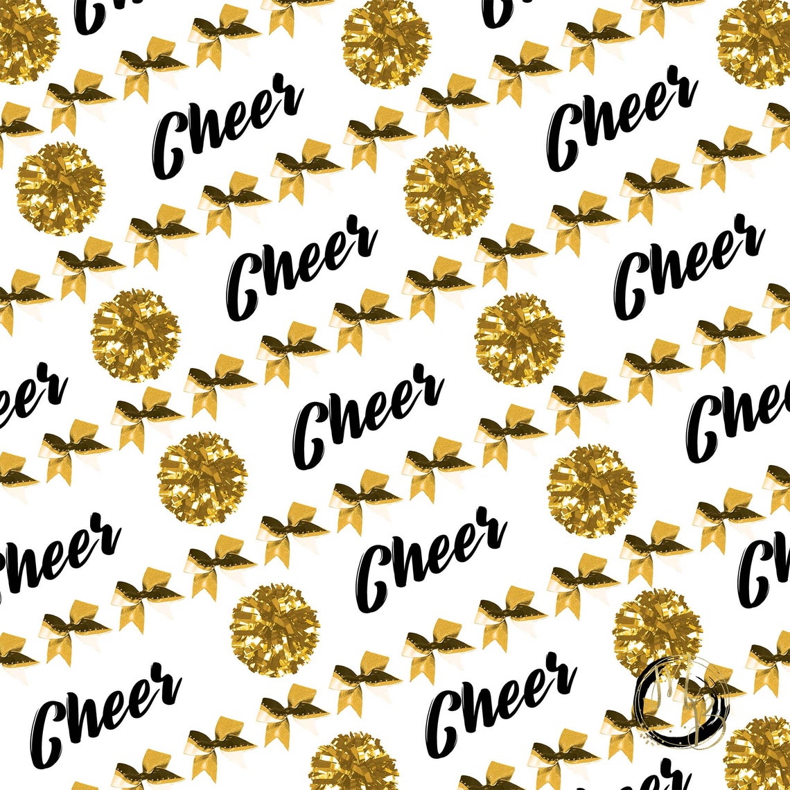 Athletic Gold Cheerleading Digital Paper Download with pom | Etsy