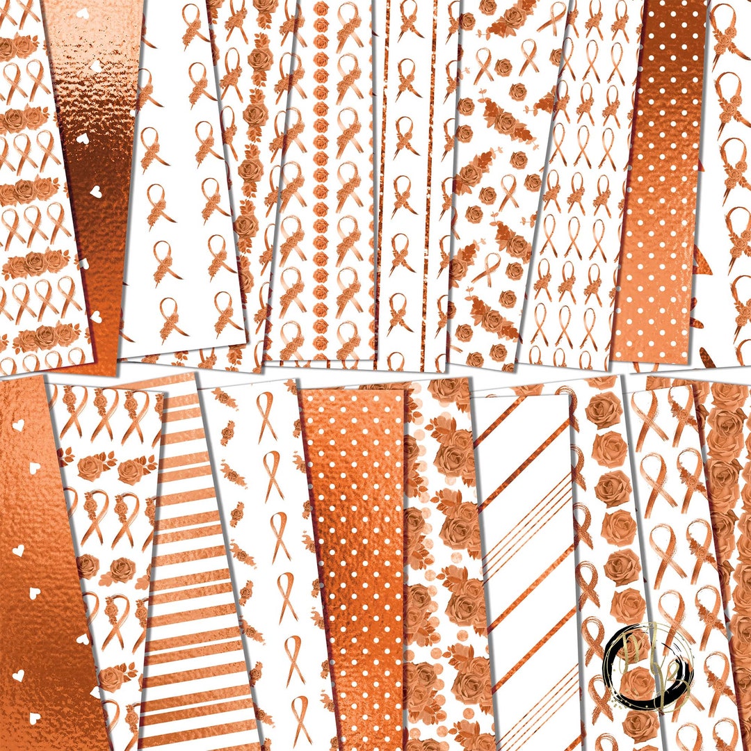 Orange Awareness Scrapbook Paper Download for a Cause Fundraising ...