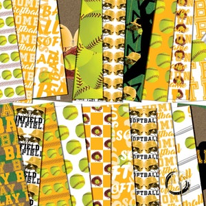 Athletic Gold Softball Digital Paper Download for Scrapbooking - Etsy