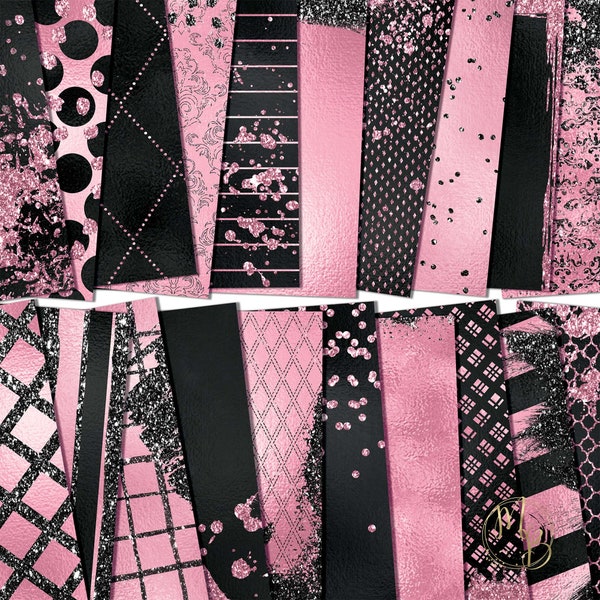 Pink and Black Paper - Etsy