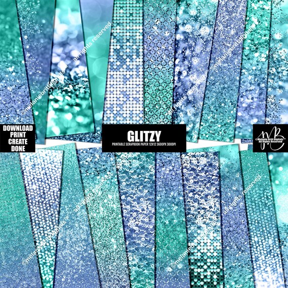 Metallic Turquoise Scrapbook Paper