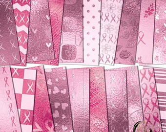 Breast Cancer Digital Paper - Etsy