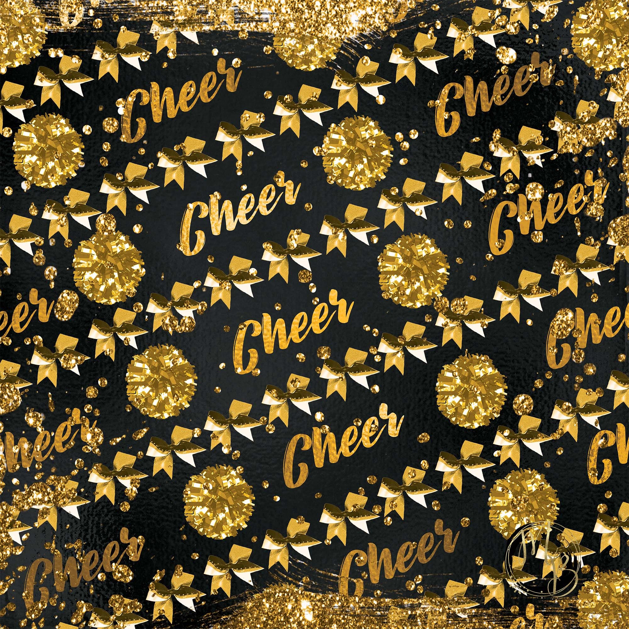 Athletic Gold Glam Cheerleading Digital Paper Download with | Etsy