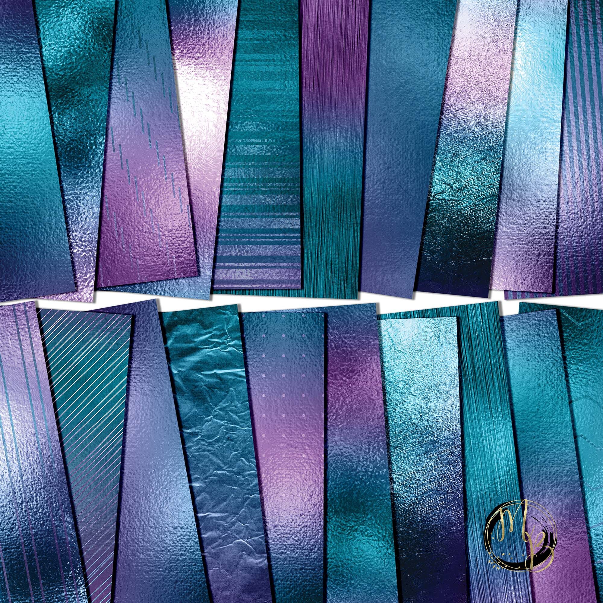Metallic Turquoise Scrapbook Paper