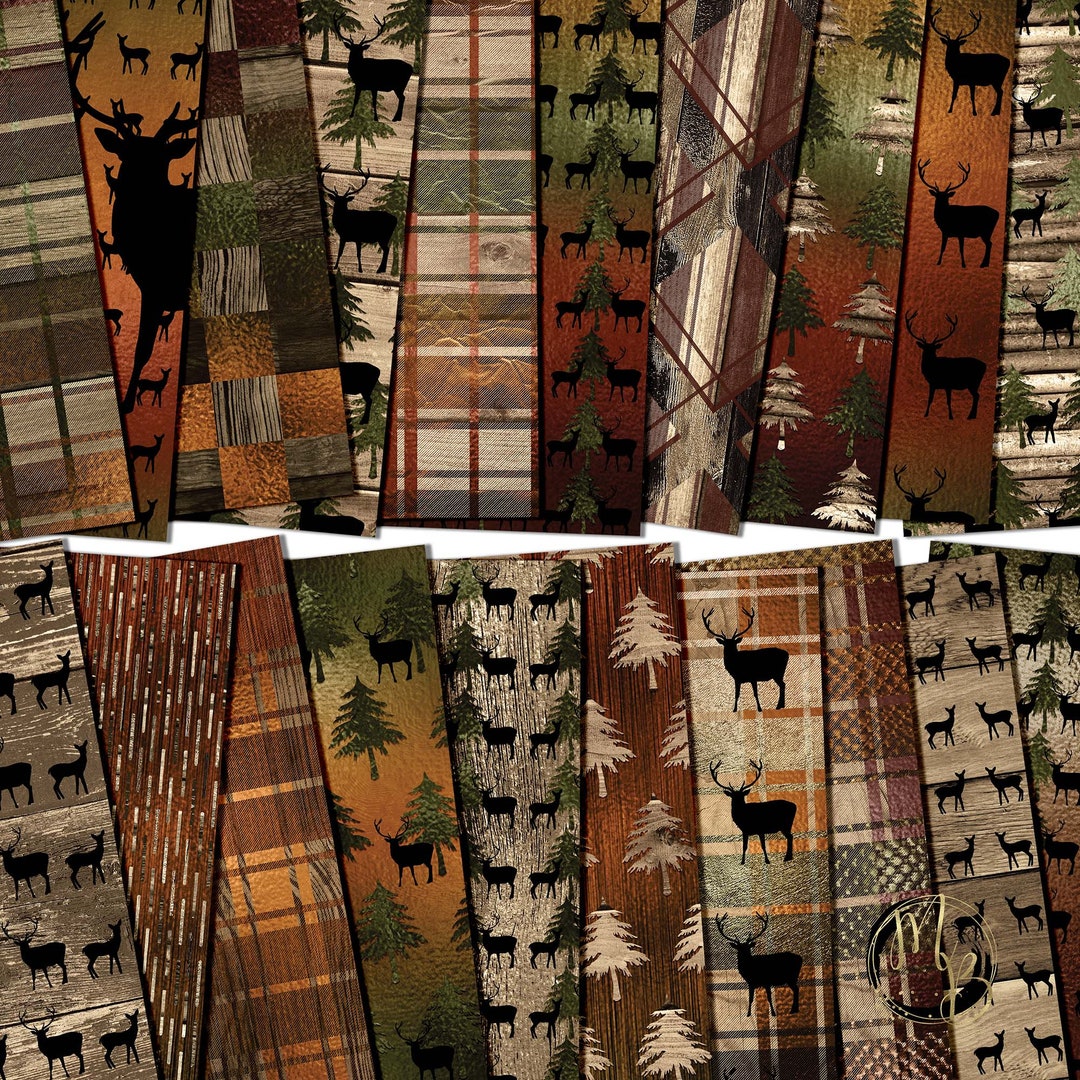 Woodland Scrapbook Paper Download Autumn Tones Rustic Wood Forest Trees ...