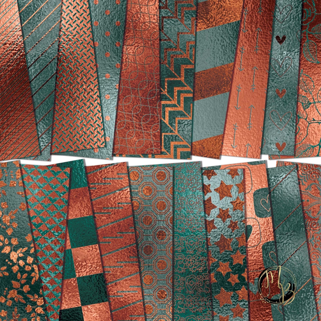 Copper Patina Embossed Scrapbook Paper Download Classic Patterned Paper ...